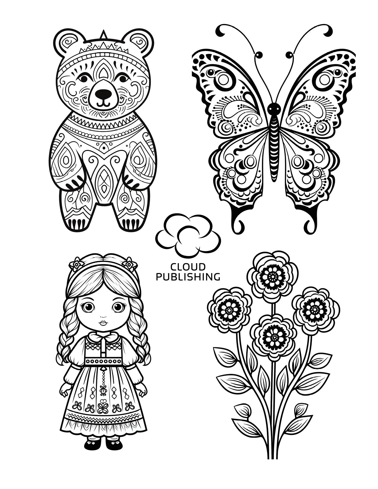 folk art coloring pages printable